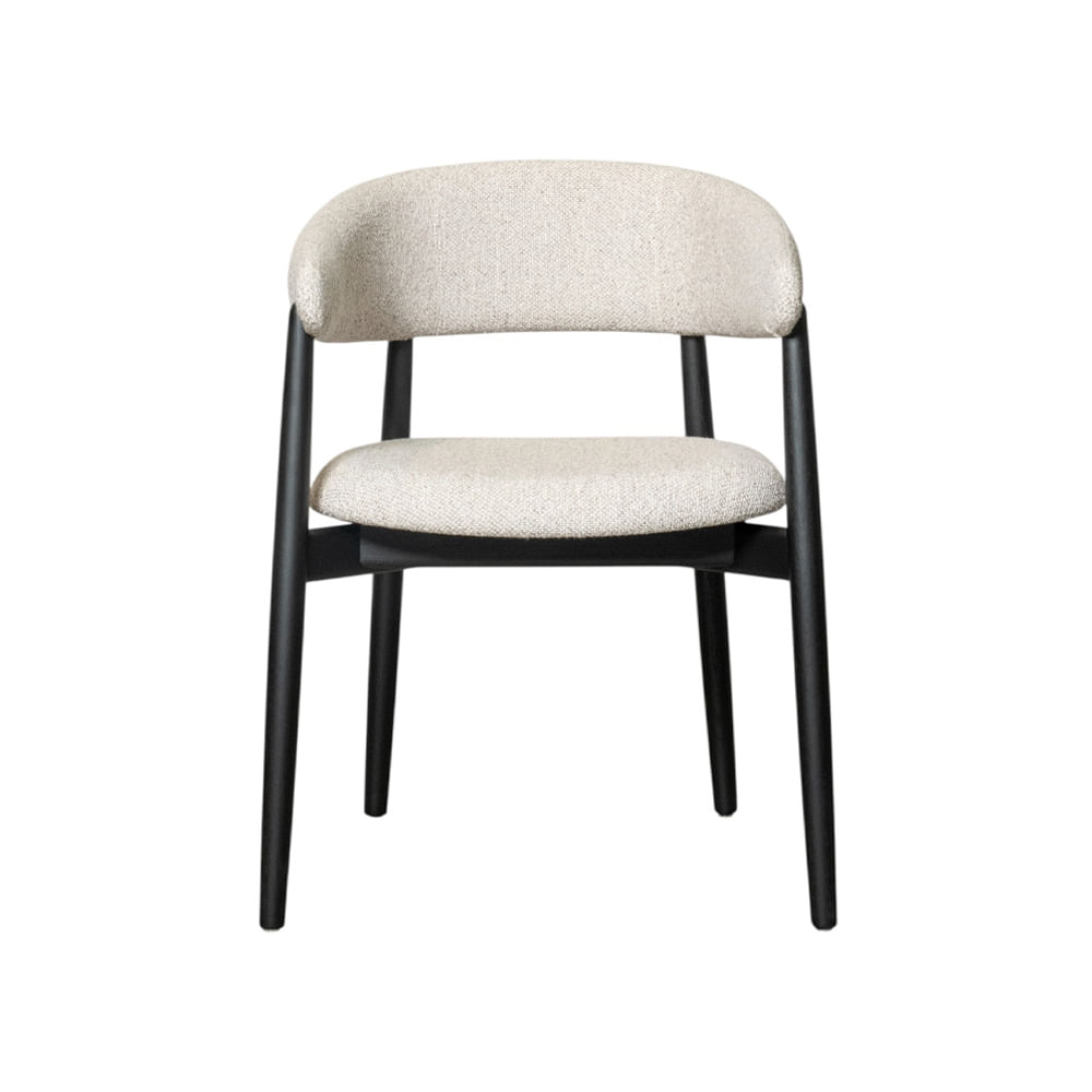 Silla De Comedor Con Brazos Kira | Beige Negro Tempo Desing - Tempo Design